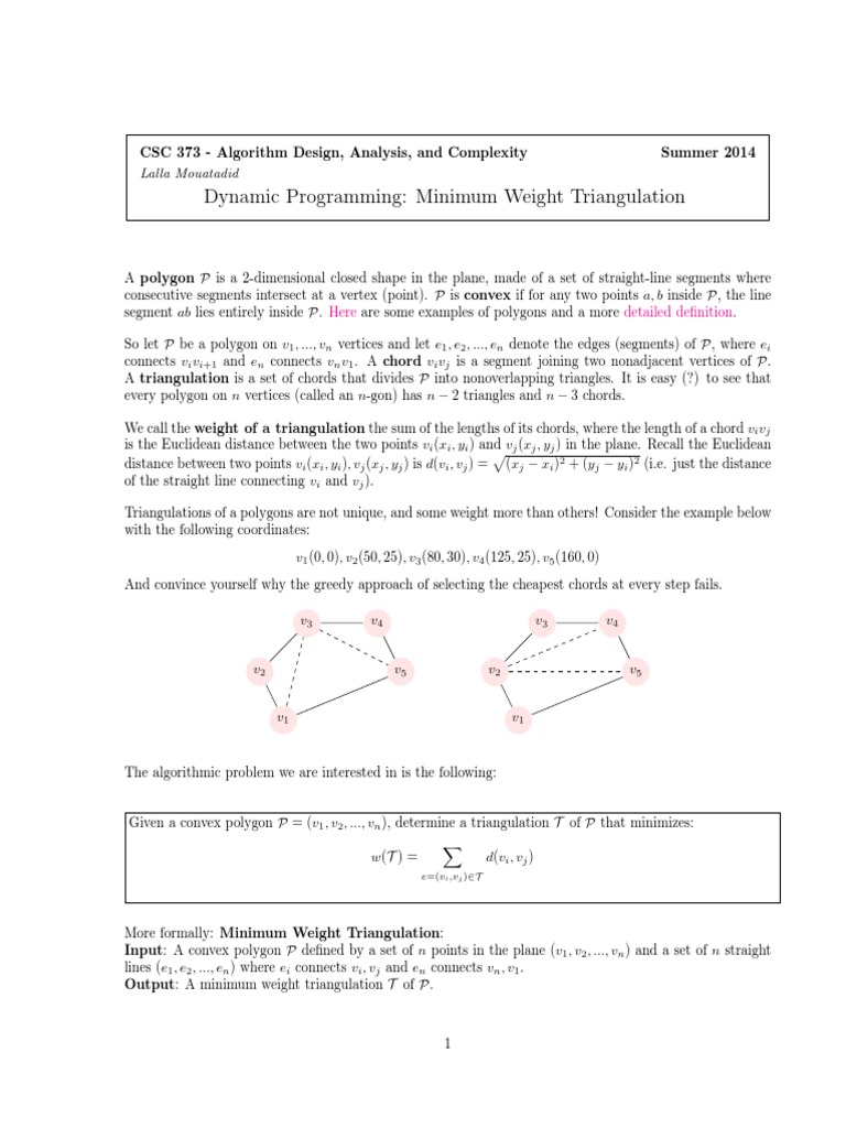 Minimum Weight Triangulation | PDF | Visual Cortex | Vertex (Geometry)