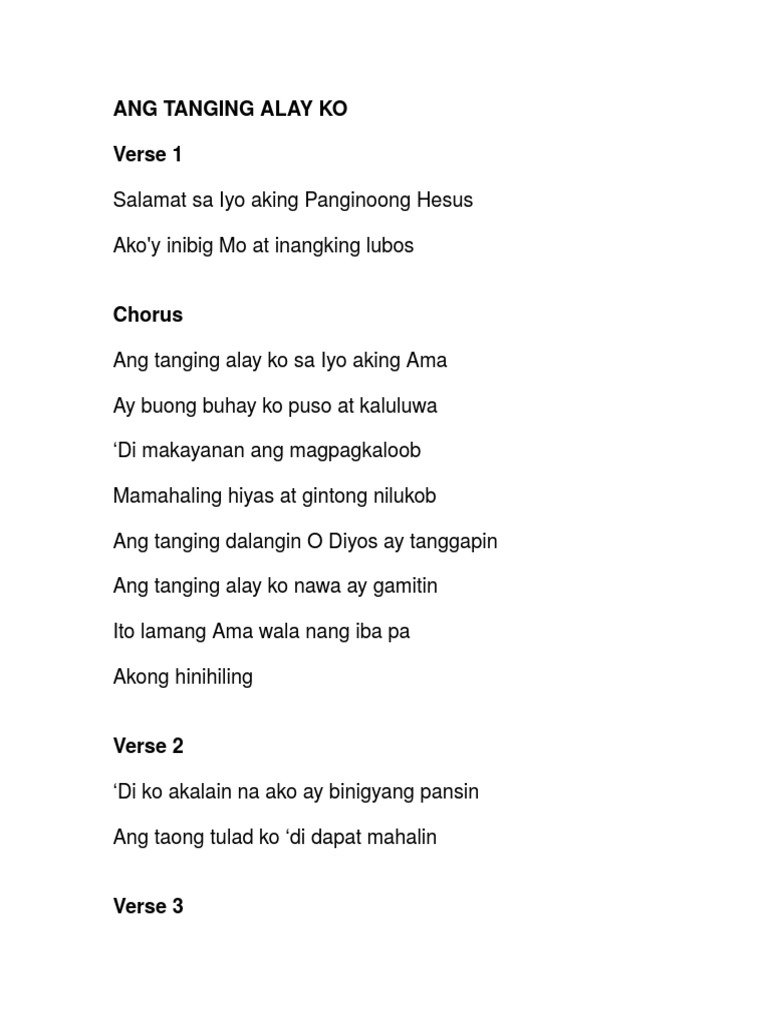 Ang Tanging Alay Ko | PDF