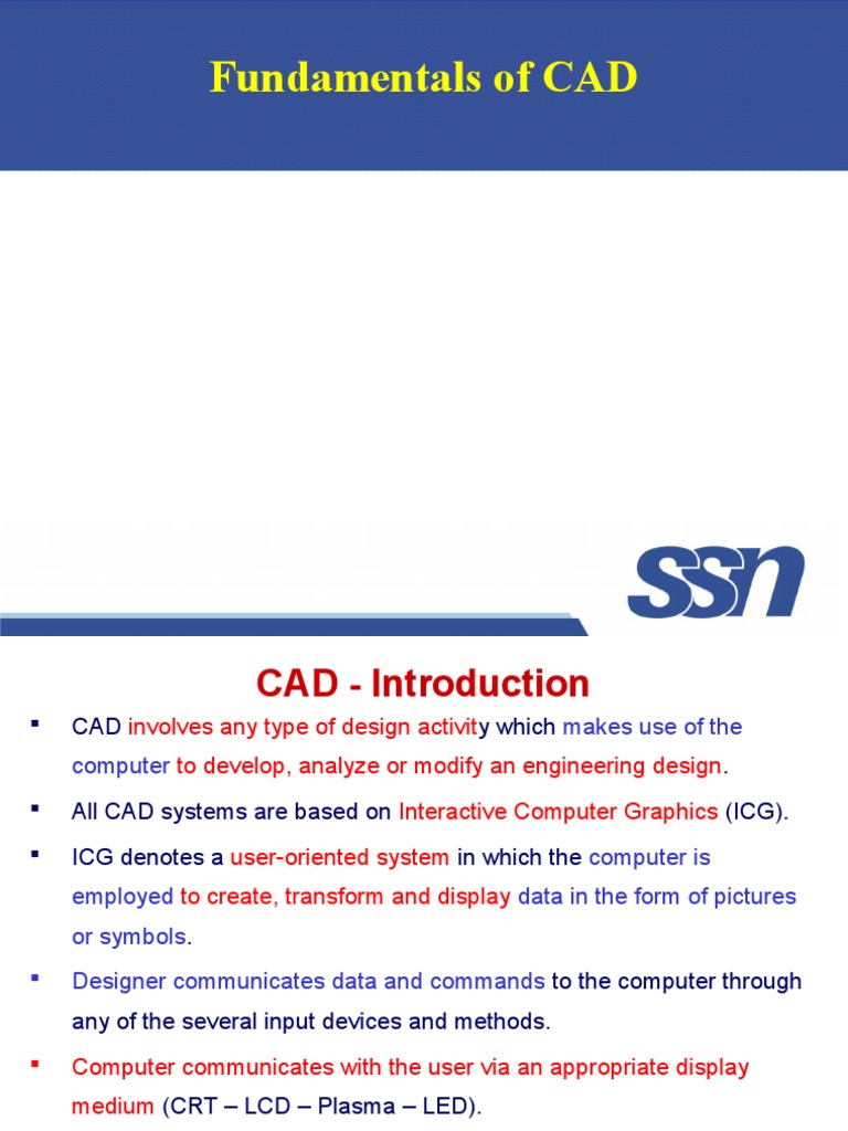 1.1 Fundamentals of CAD | PDF | Computer Aided Design | Technical Drawing