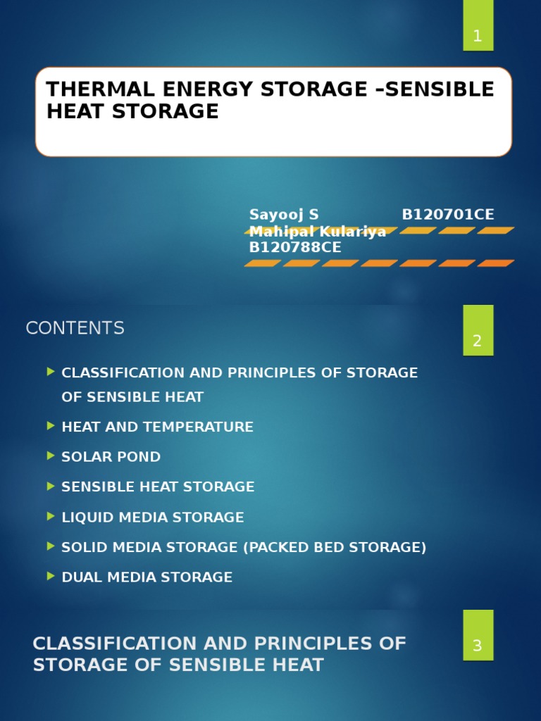 Sensible Heat Storage Systems Guide | PDF | Heat | Solid