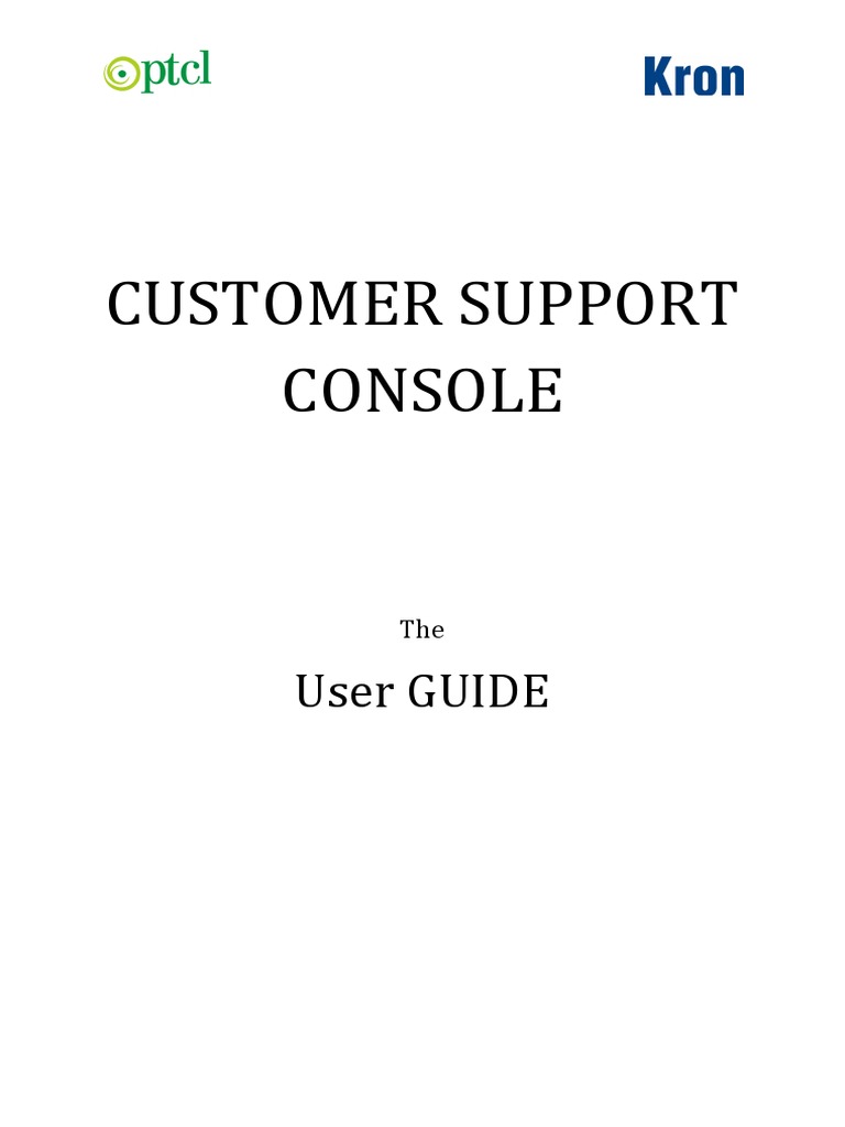 Customer Support Console: User Guide | PDF | Wi Fi | Customer Premises ...