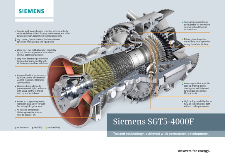 Siemens SGT5 4000F Gas Turbine Poster | PDF