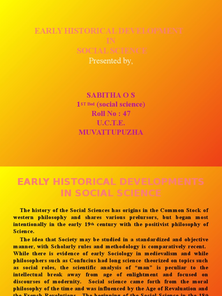 Early Historical Development in Social Science | PDF | Social Science ...
