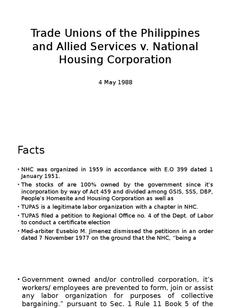 Trade Unions of Philippines v NHC | PDF | Strike Action | Injunction