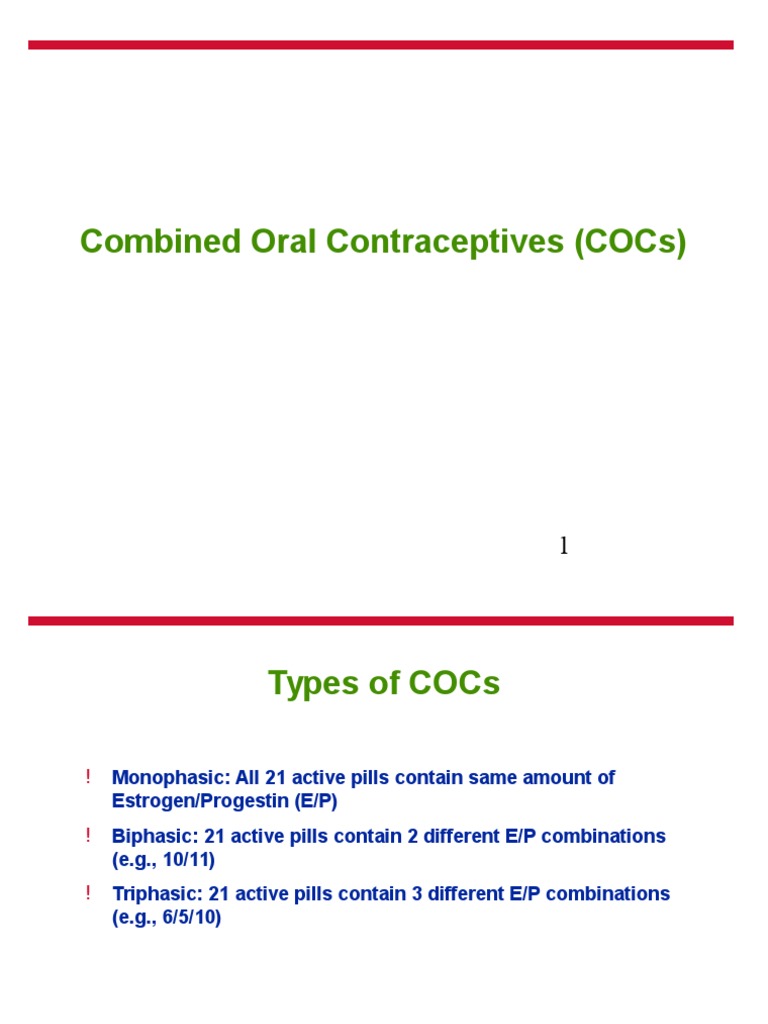 COCs Mechanisms of Action and Benefits | PDF | Combined Oral ...