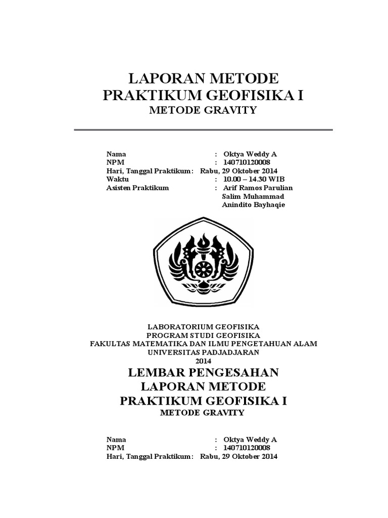 Laporan Praktikum Metode Gravity Geofisika | PDF | Metode & Bahan Ajar