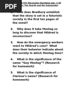 Fahrenheit 451 Study Guide Answers | PDF