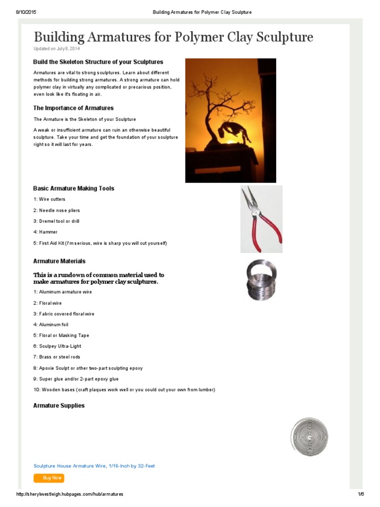 Building Armatures For Polymer Clay Sculpture PDF | PDF | Sculpture | Screw