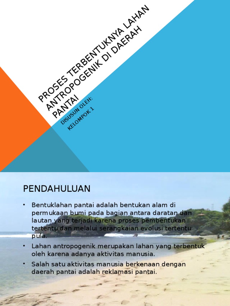 Proses Terbentuknya Lahan Antropogenik Di Daerah Pantai | PDF