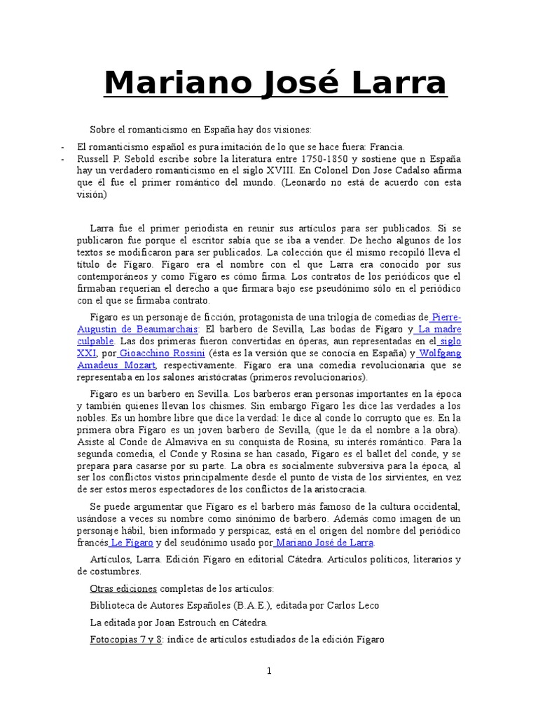 2 Mariano José Larra | PDF | Romanticismo