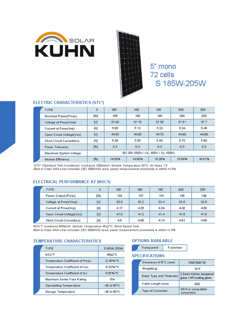 Ficha Tecnica Panel Solar | PDF