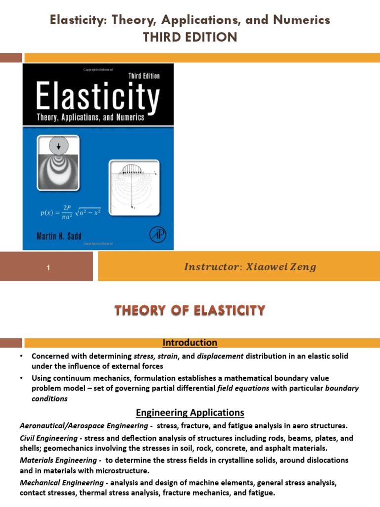 Elasticity Theory and Applications Guide | PDF | Stress–Strain Analysis ...