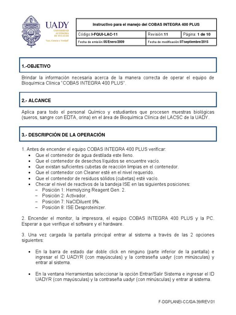 Cobas Integra 400 Plus | PDF | Software | Medición