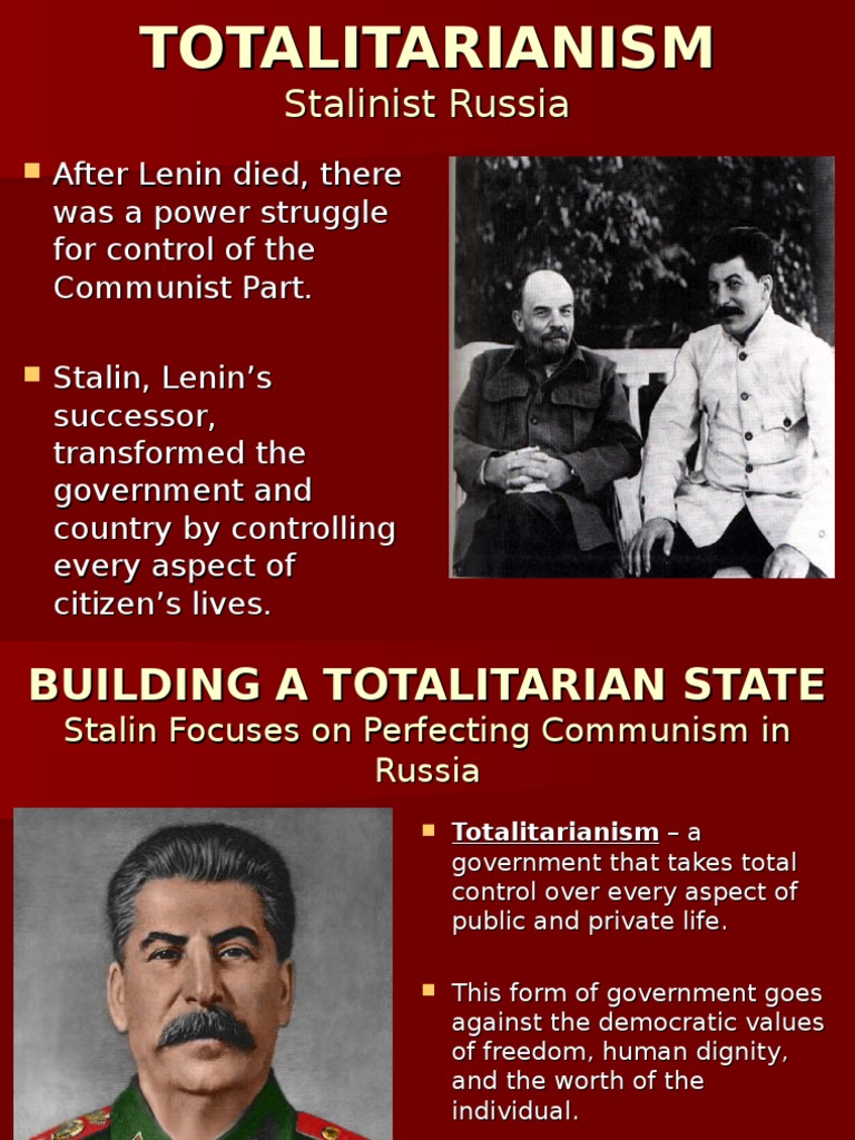 TOTALITARIANISM and Stalin.ppt | Soviet Union | International Politics ...