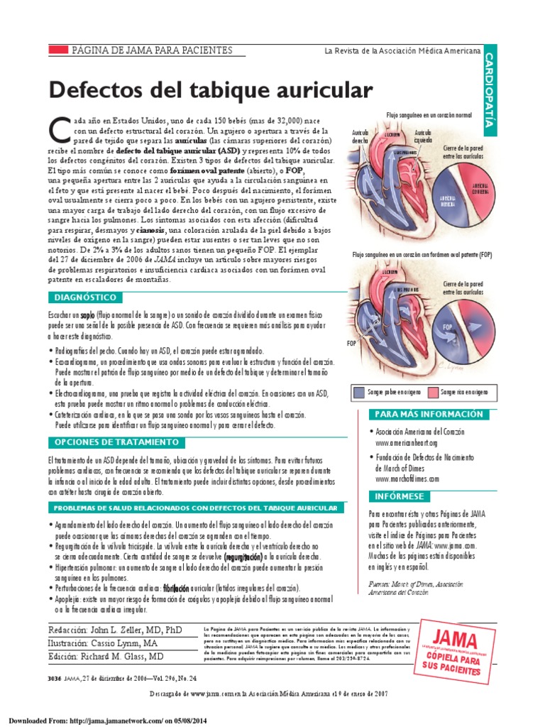 Defectos Tabique Auricular | PDF | Arritmia cardiaca | Corazón