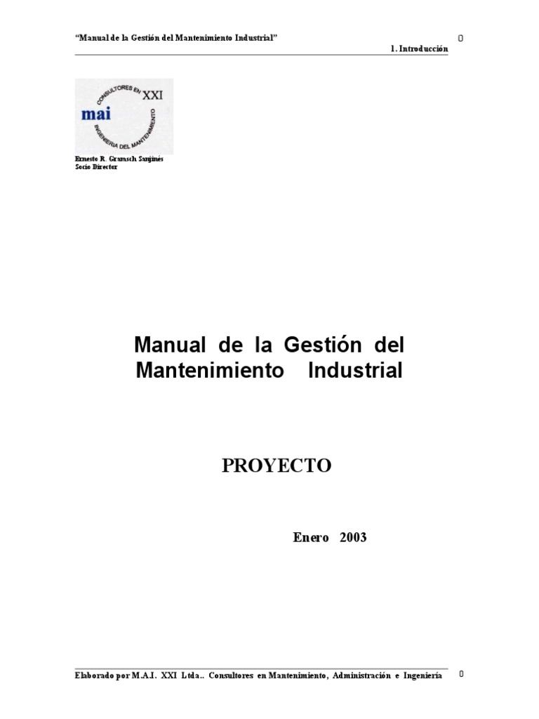 Manual de La Gestion Del Mantenimiento Industrial | PDF