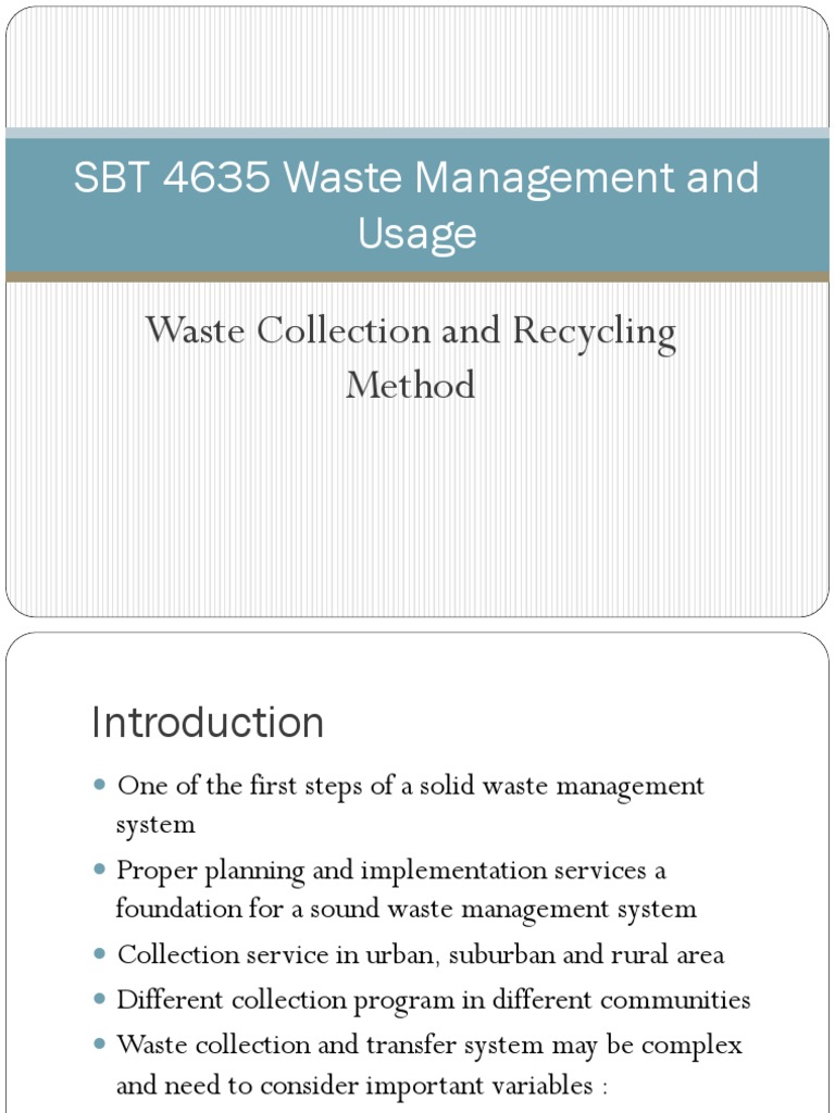 Waste Collection | PDF | Waste Management | Municipal Solid Waste