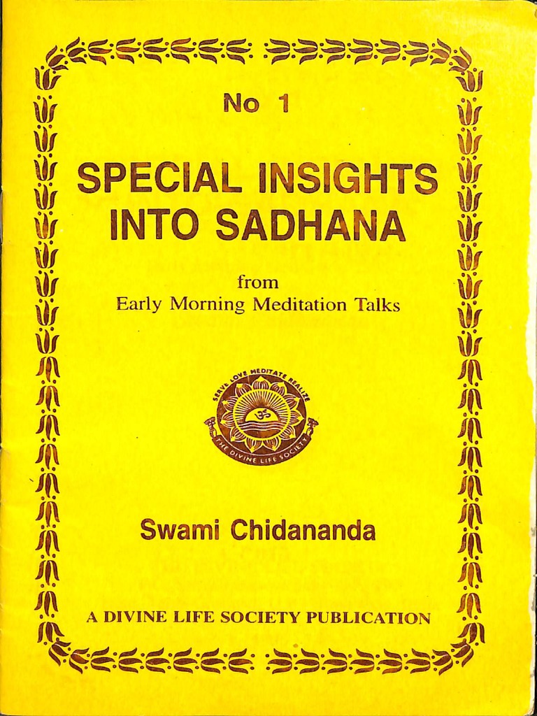 Special Insights Into Sadhana - Swami Chidananda | PDF