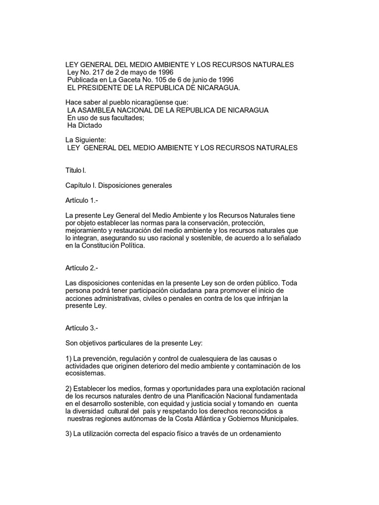 Ley 217 | PDF | Biodiversidad | Los bosques