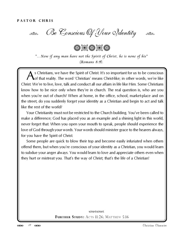 Embracing Your Christian Identity | PDF