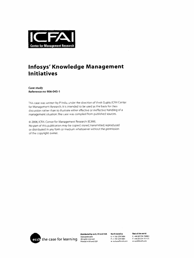 Infosys Case Study | PDF | Educational Technology | Knowledge Management