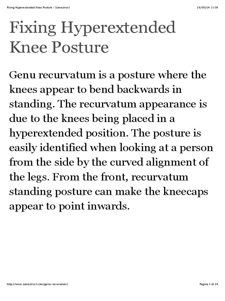 Fixing Hyperextended Knee Posture | PDF | Knee | Anatomical Terms Of Motion