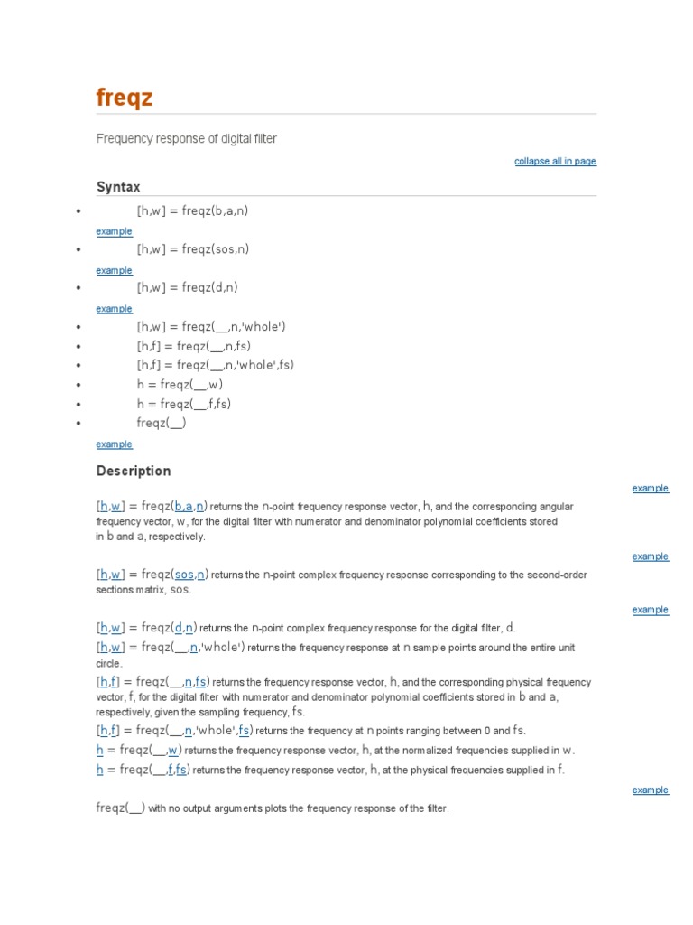 Muncion Matlab 2015 Freqz | PDF | Hertz | Applied Mathematics