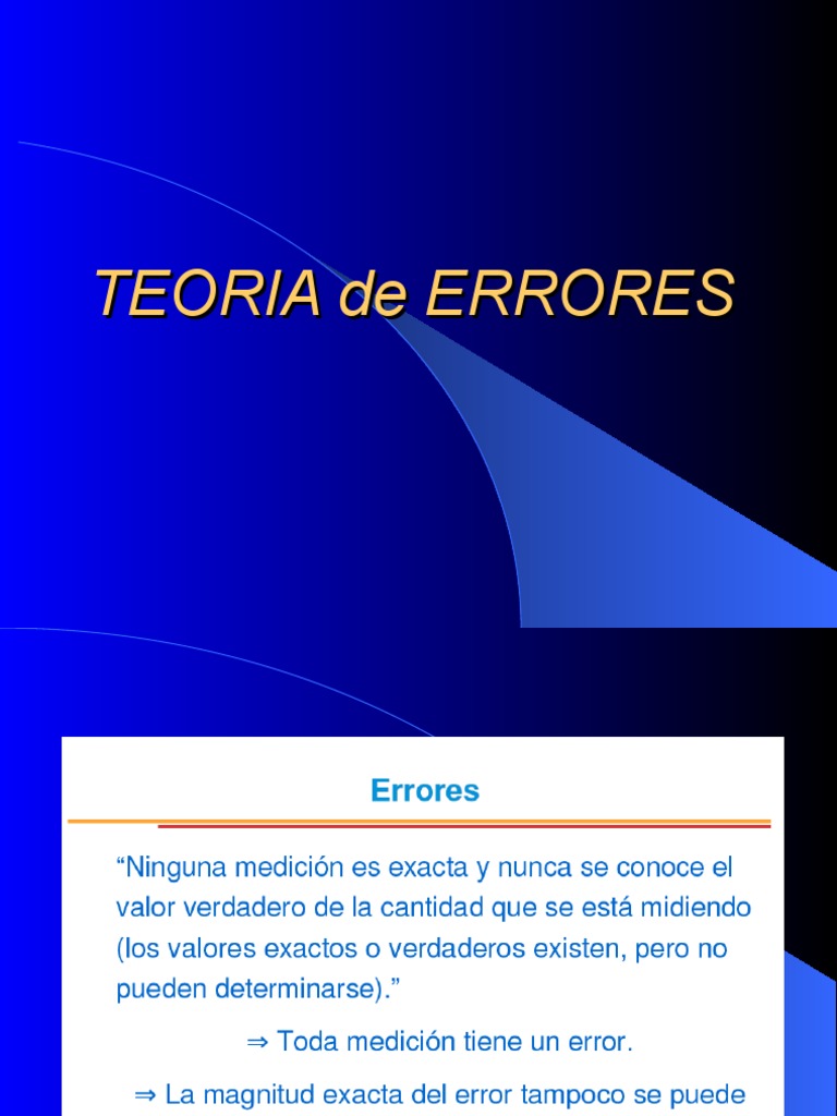 TEORIA de ERRORES-Ia.ppt | Medición | Probabilidad