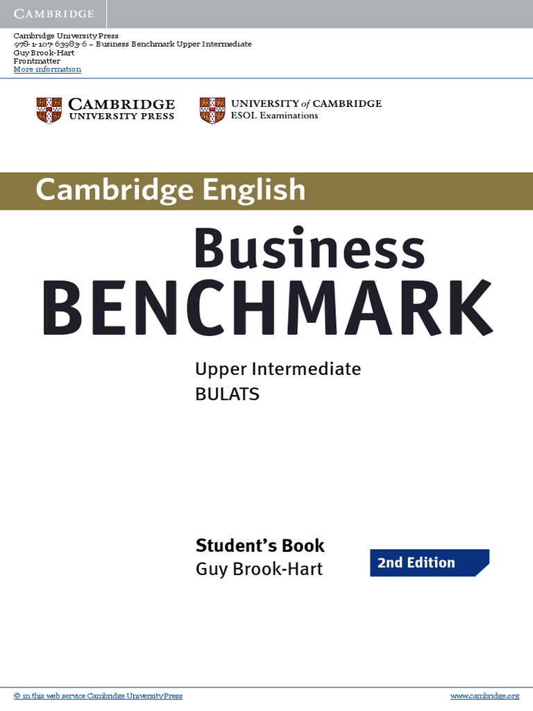 Business Benchmark2 Upper Intermediate Students Book Bulats Frontmatter ...