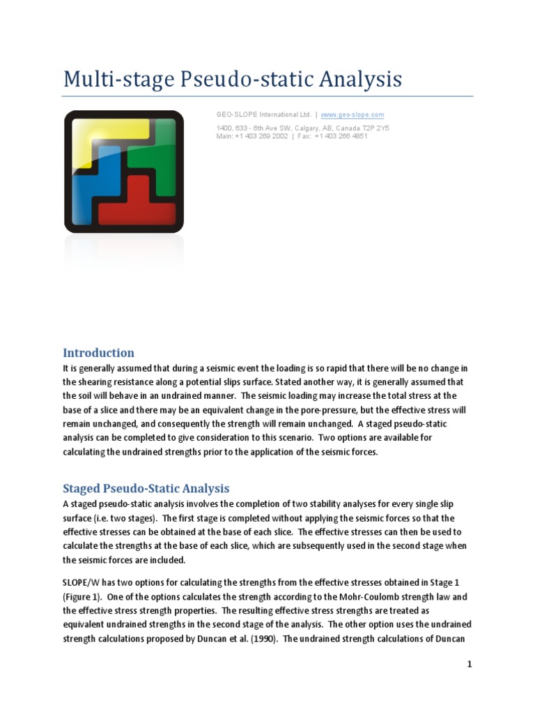Multi-stage Pseudo-static Analysis.pdf | Strength Of Materials ...
