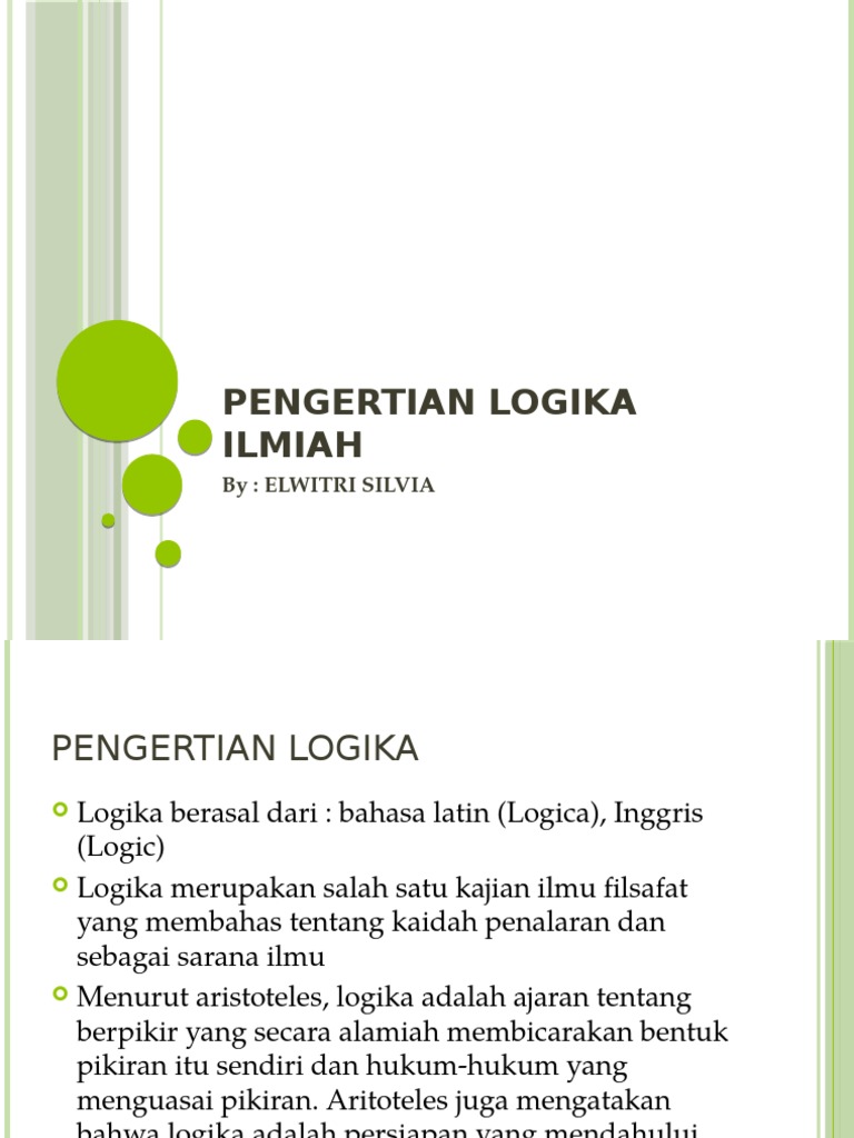Pengertian Logika Ilmiah | PDF
