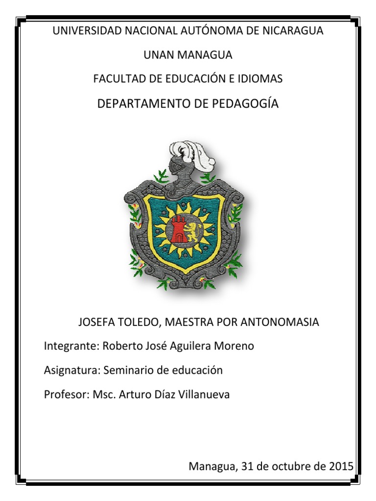 Josefa Toledo | PDF | Nicaragua | Mujer