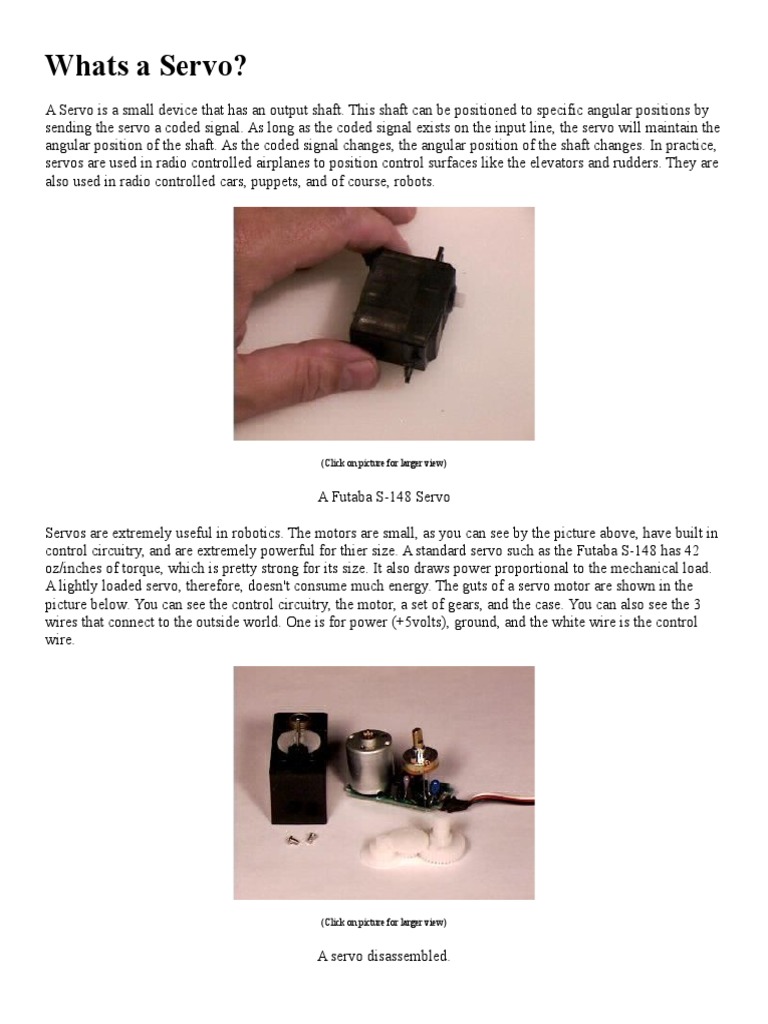 Whats A Servo Click On Picture For Larger View Pdf