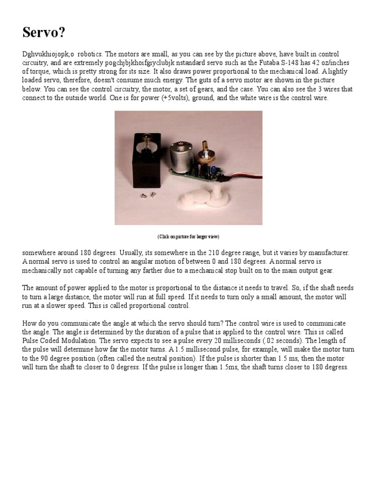 Servo?: (Click On Picture For Larger View) | PDF | Servomechanism | Gear