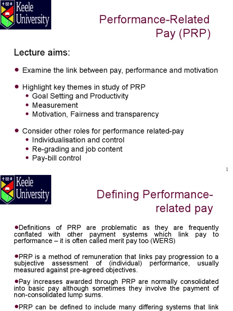 Performance Related Pay | PDF | Goal Setting | Employment