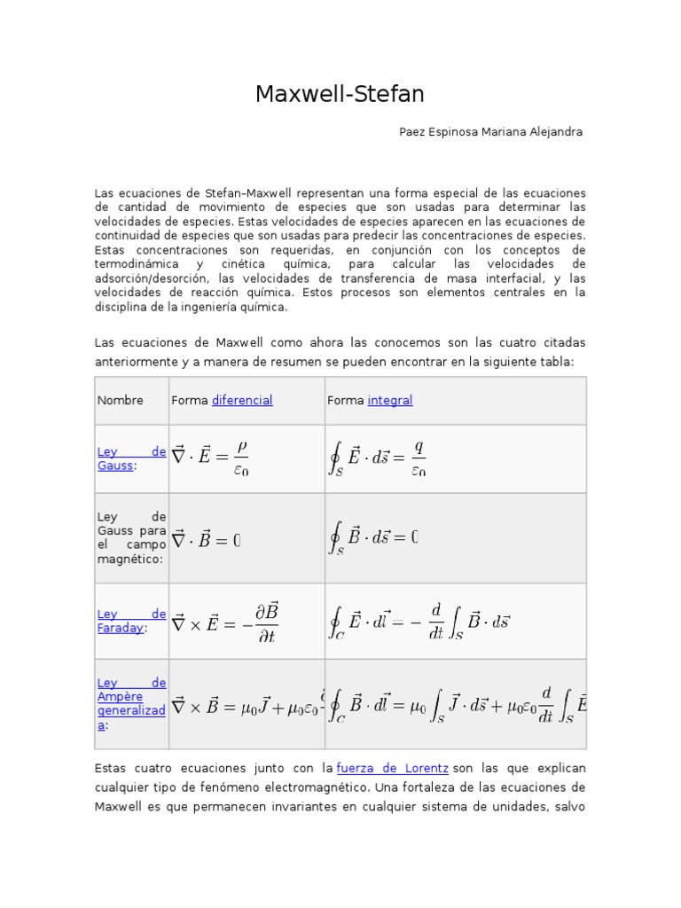 Las Ecuaciones de Stefan | PDF | Ecuaciones de Maxwell | Física