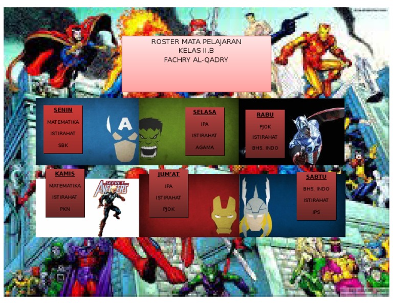 Roster Mata Pelajaran Kelas Ii.B Fachry Al-Qadry: Rabu Selasa Senin | PDF