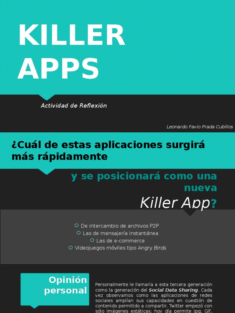 Killer Apps | PDF | De igual a igual | Aplicación movil