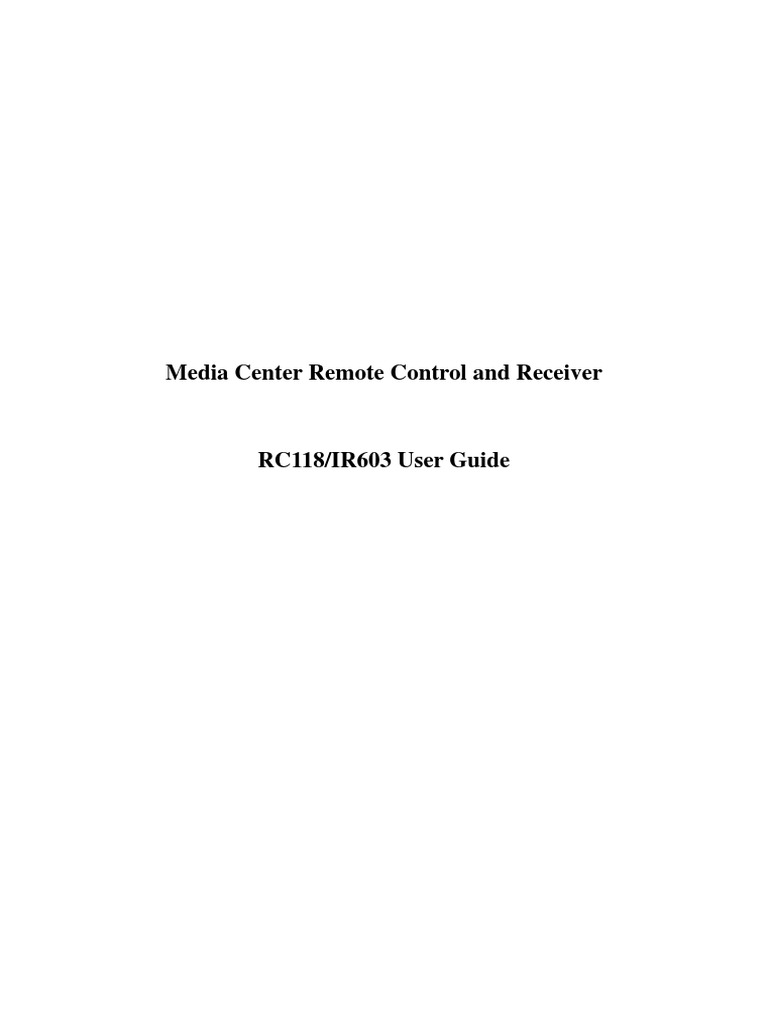 RC118 Remote Control User Guide | PDF | Remote Control | Usb