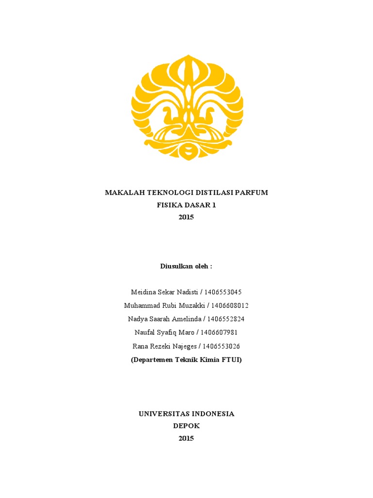 Makalah Teknologi Distilasi Parfum - Fisdas1-11 PDF | PDF