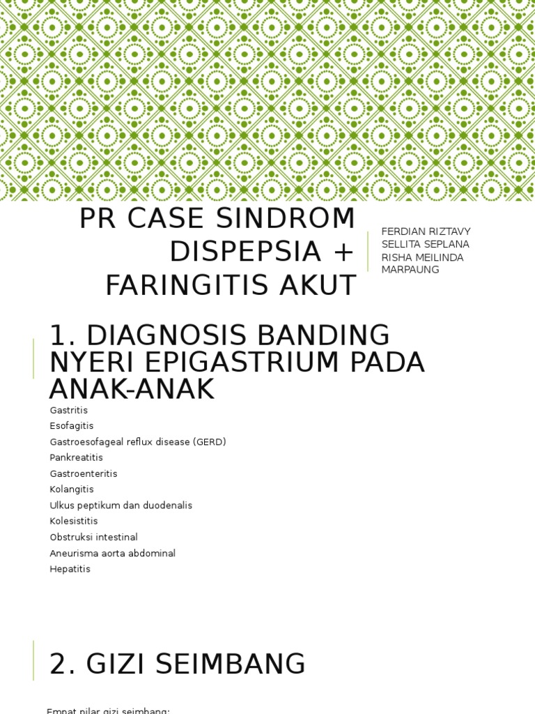 PR Case Sindrom Dispepsia + Faringitis Akut | PDF