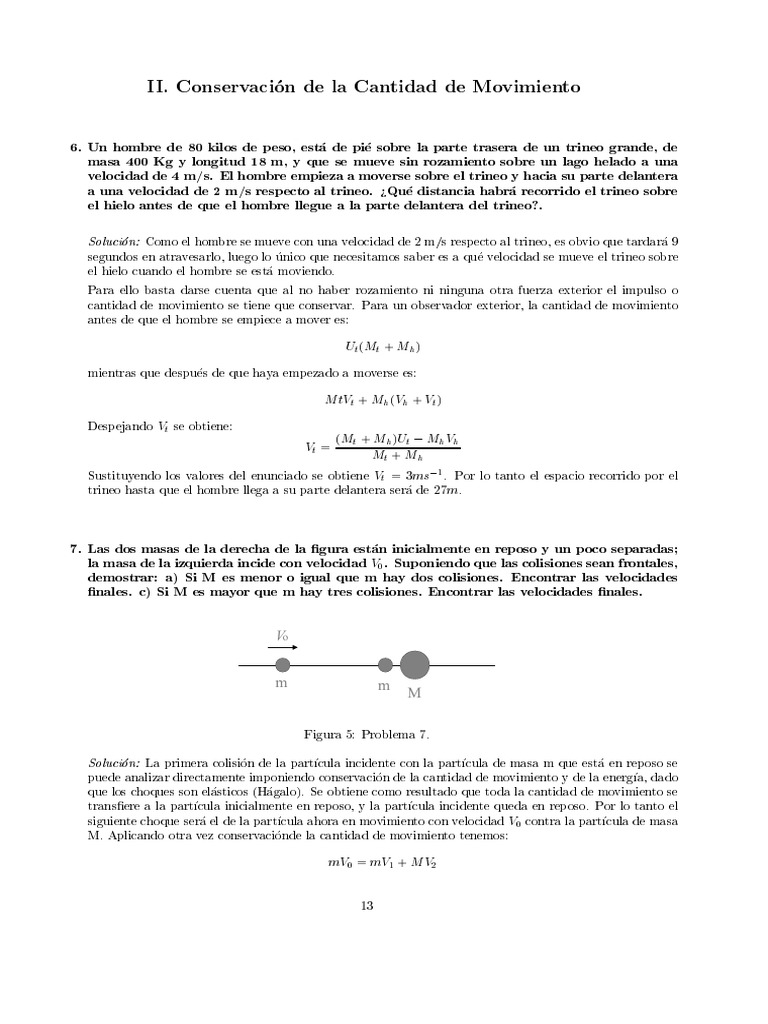 Conservación de La Cantidad de Movimiento | PDF | Masa | Impulso