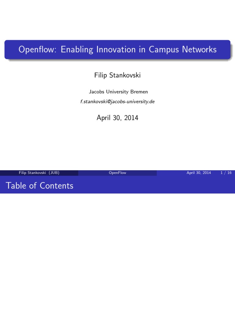 Stankovski OpenFlow | PDF | Network Switch | Network Packet