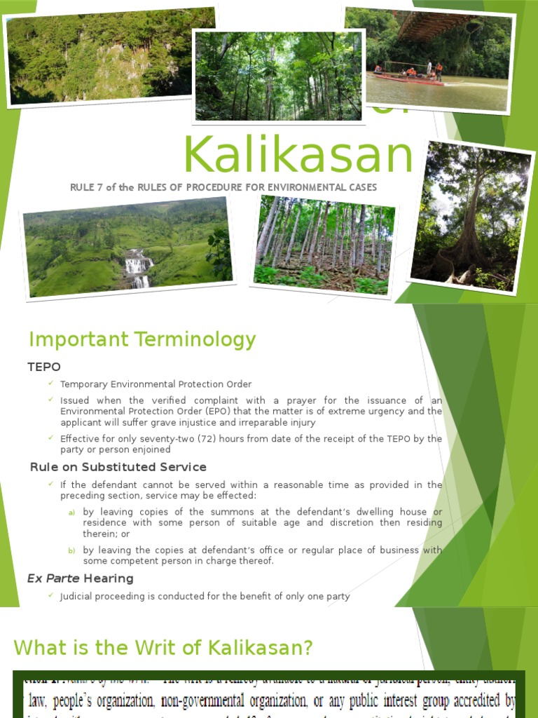 Writ of Kalikasan | PDF | Writ | Legal Personality