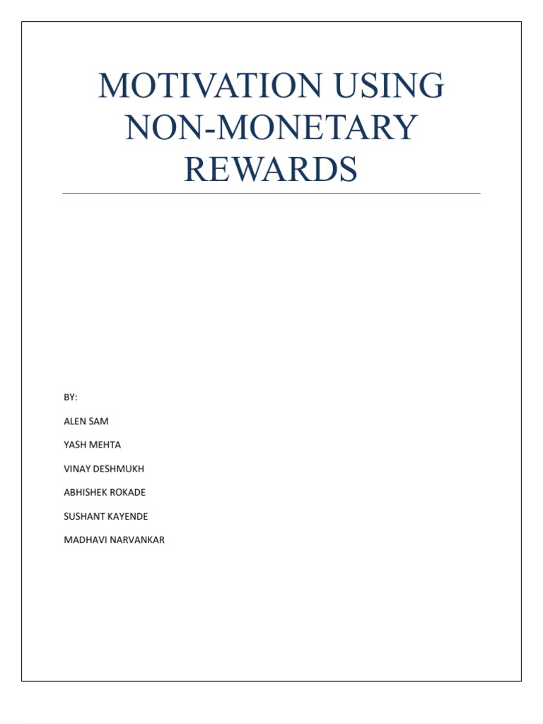 Employee Motivation Using Non-Monetary Rewards | PDF | Incentive ...