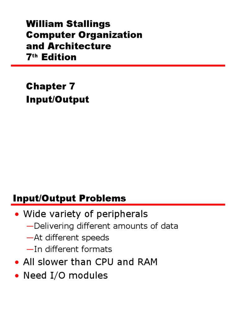 07 Input Output | PDF | Input/Output | Central Processing Unit