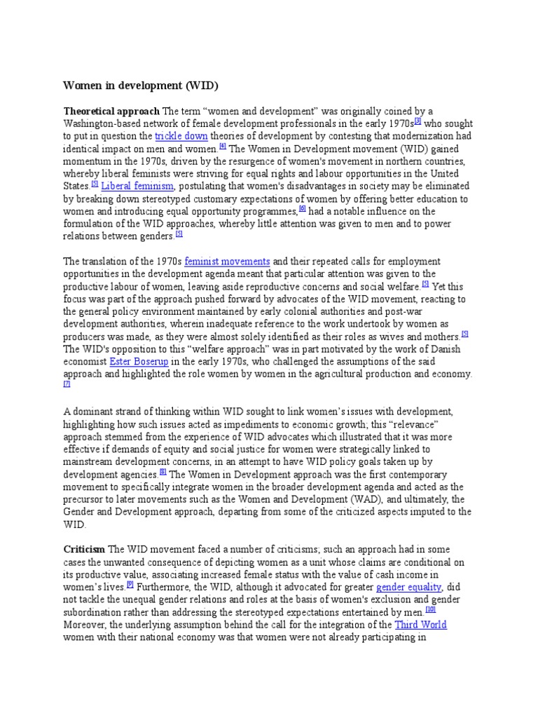 Women in Development | PDF | Gender And Development | Gender