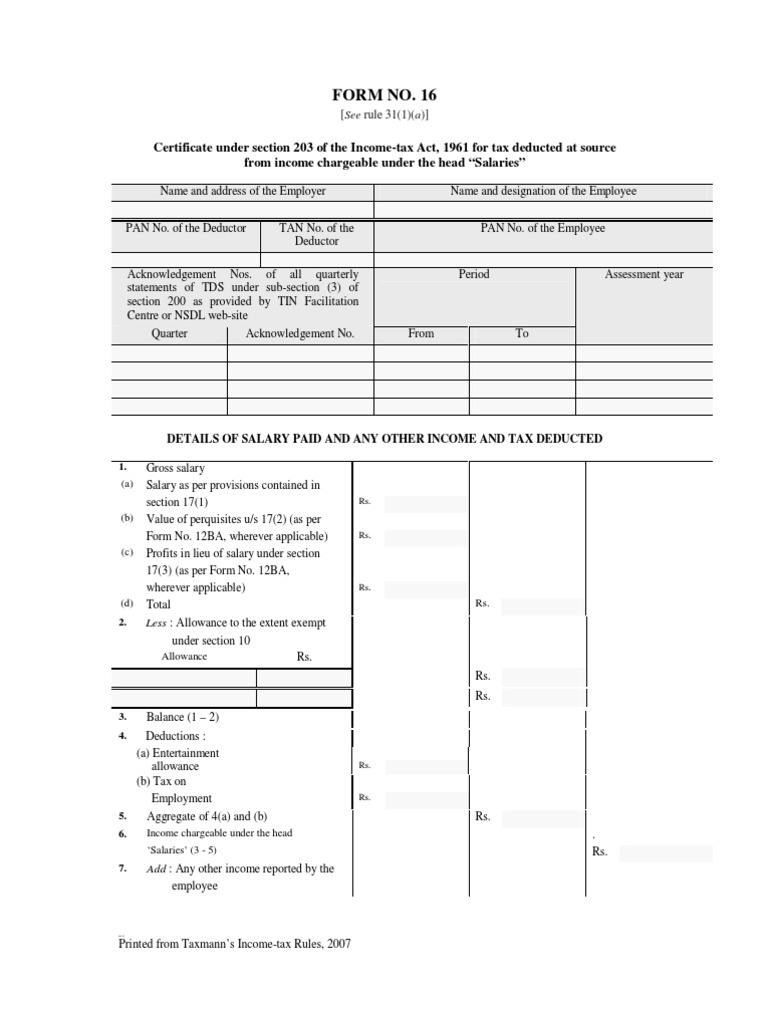 Form 16 | Download Free PDF | Government Finances | Economies