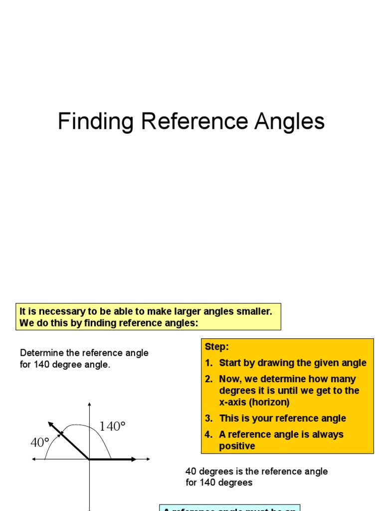 5 - Finding Reference Angles | Download Free PDF | Trigonometric ...
