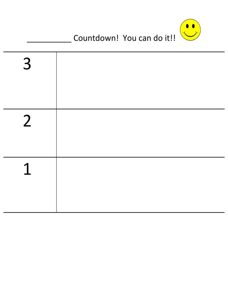 Blank Countdown-Elementary Kids | PDF